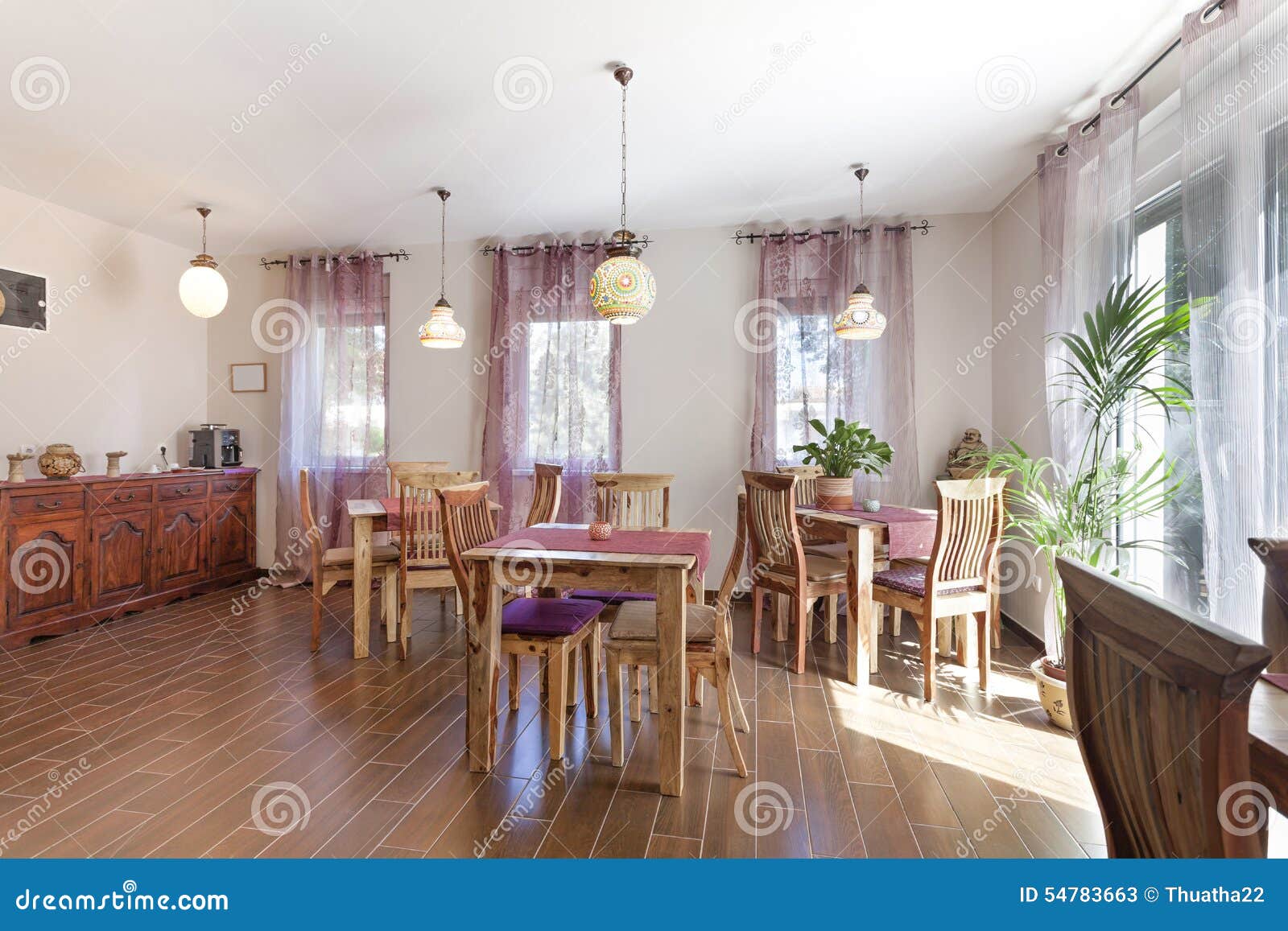 Bright cafe interior stock image. Image of dining, interior - 54783663