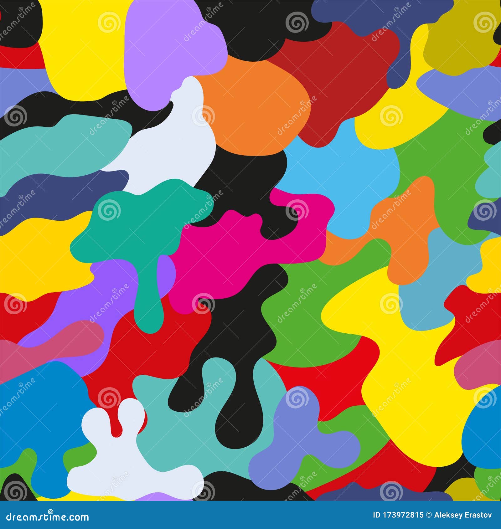 Bright Camouflage Seamless Pattern. Colorful Vector Illustration. Stock ...