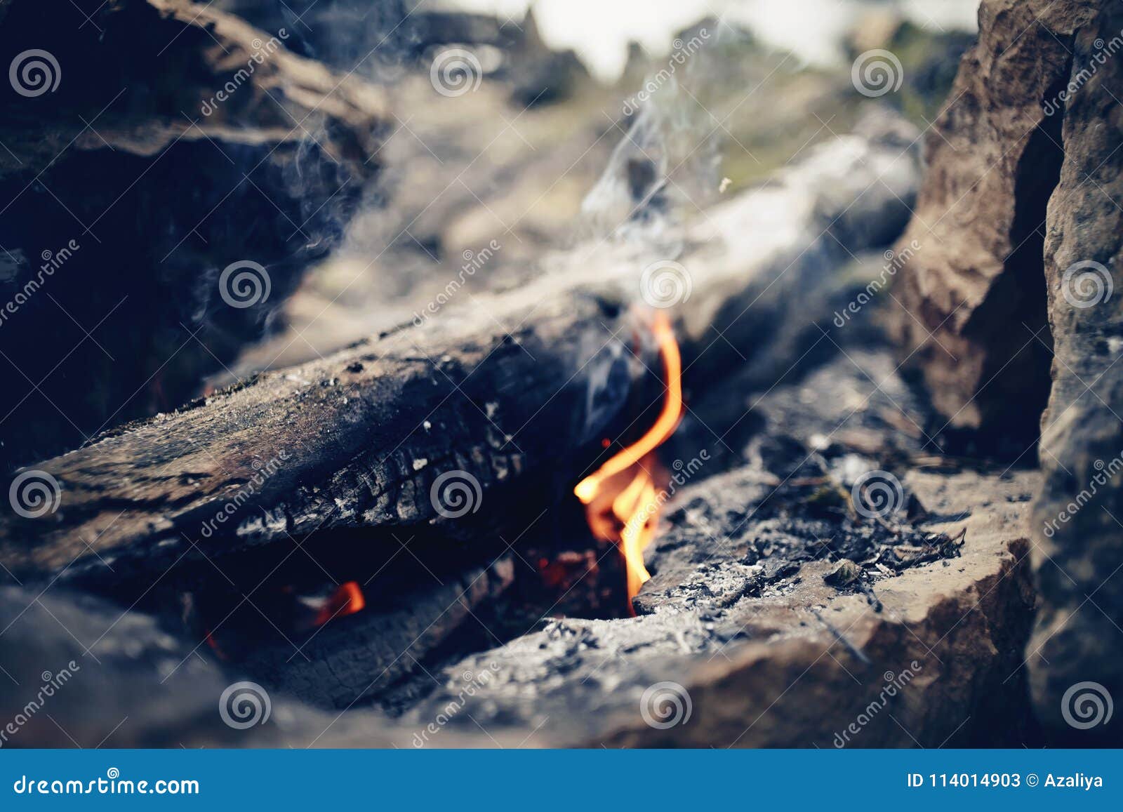 Bright Campfire. Fire in Marching Conditions Stock Image - Image of ...