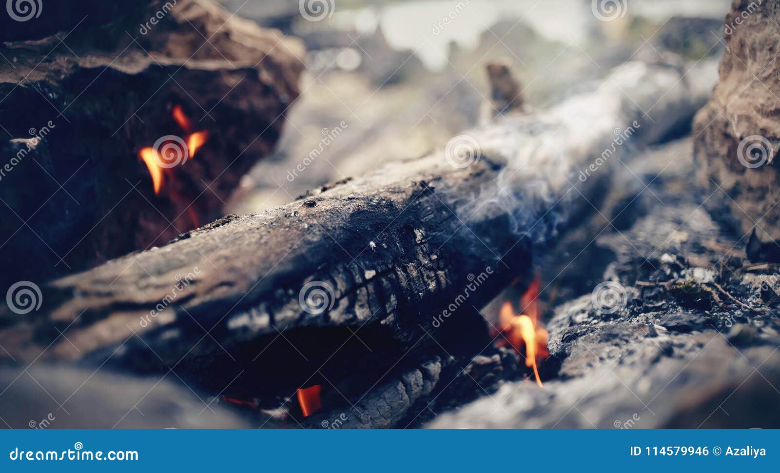 Bright Campfire. Fire in Marching Conditions Stock Photo - Image of ...