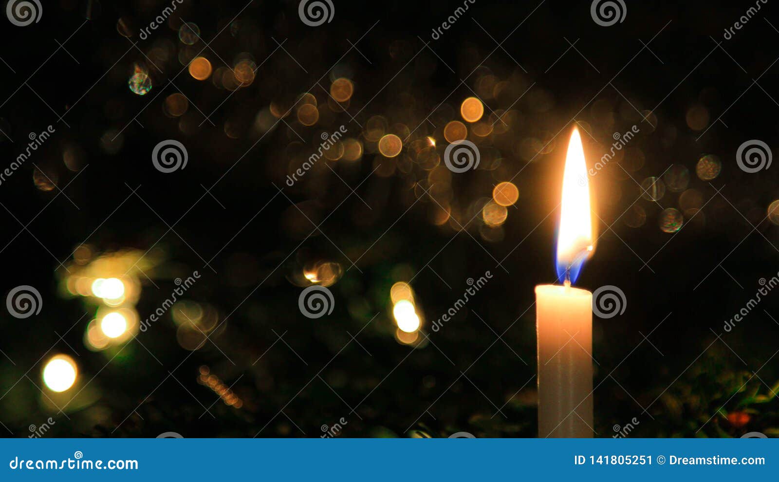 Bright Candle with Blurry Background Stock Image - Image of romantic ...