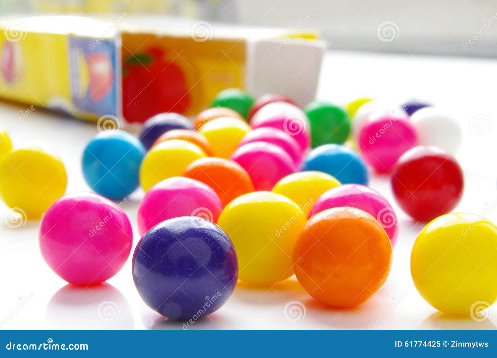 Bright candy gumballs stock image. Image of dessert, small - 61774425