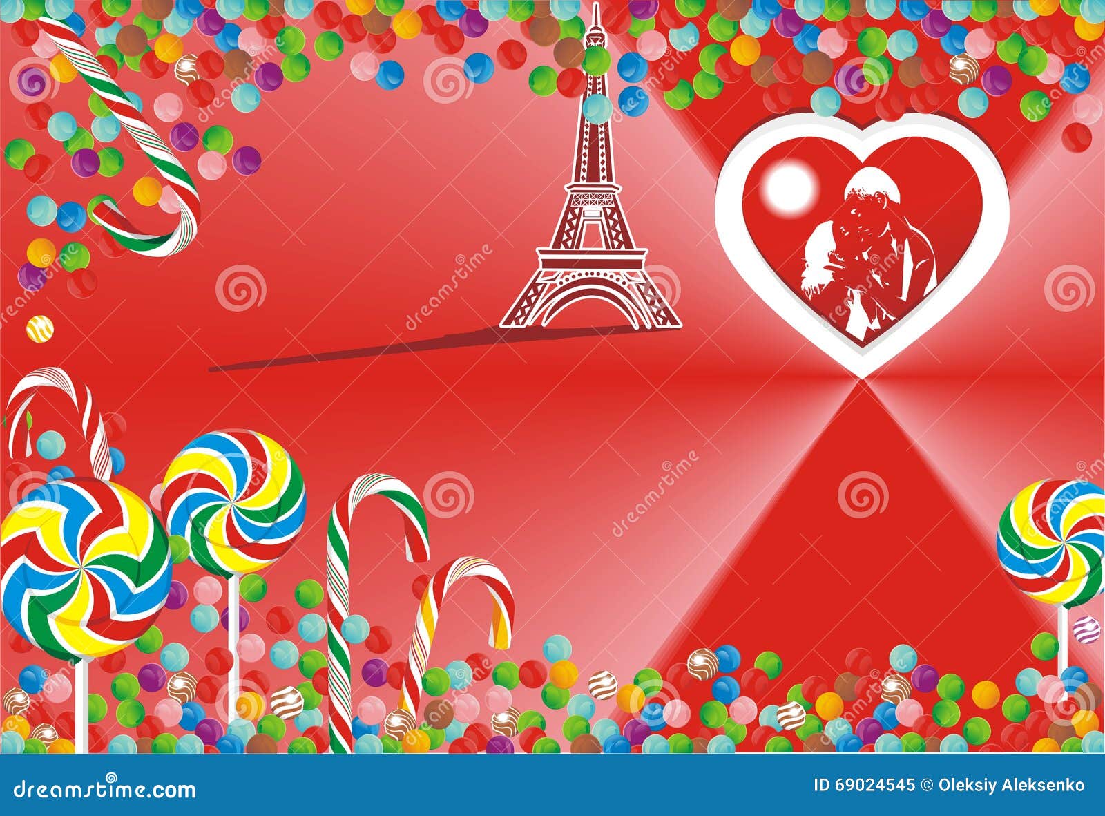 Bright Candy on Red Background Stock Vector - Illustration of icons ...