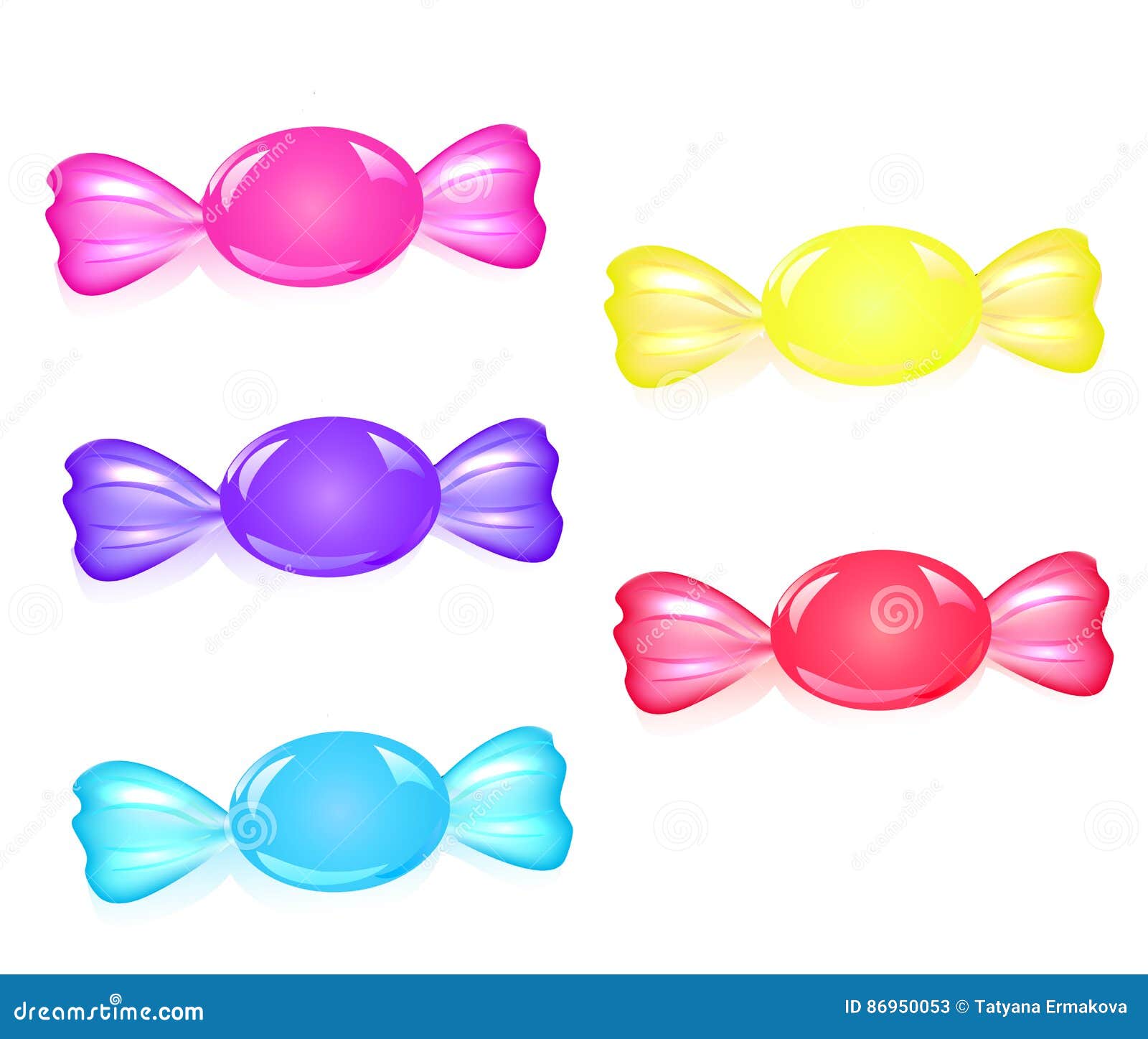 Bright candy on white stock vector. Illustration of colorful - 86950053