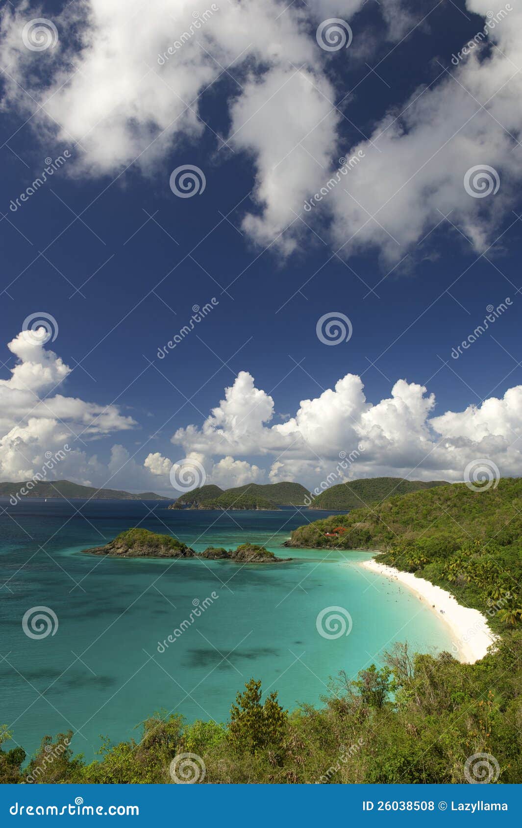 Bright Caribbean Beach Overlook Virgin Islands Stock Photo - Image of ...
