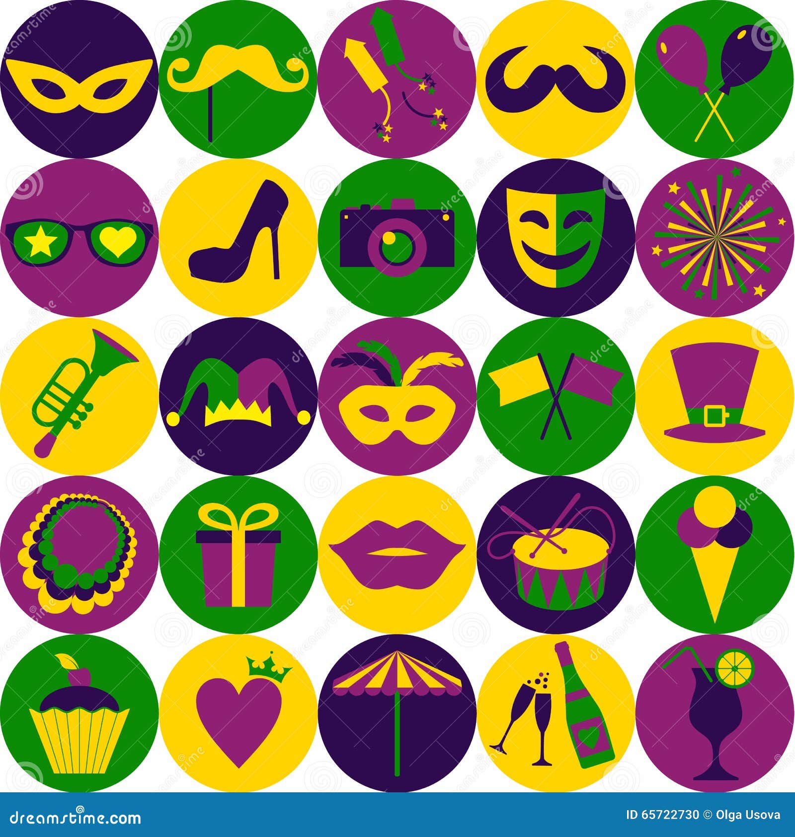 Bright Carnival Icons. Seamless Pattern. Stock Vector - Illustration of ...