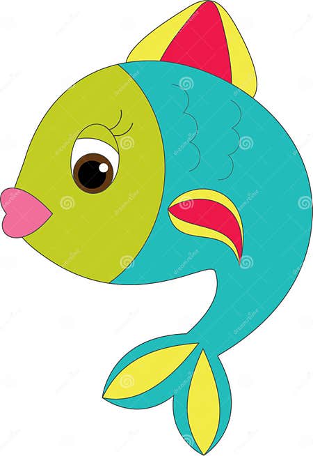 Bright cartoon fish stock vector. Illustration of adorable - 25574457