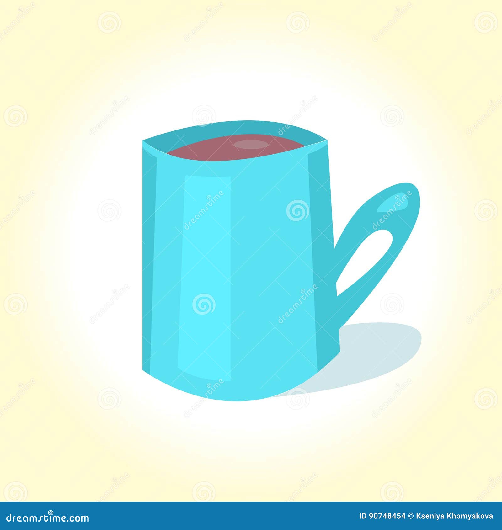 Bright cartoon mug stock vector. Illustration of cafe - 90748454
