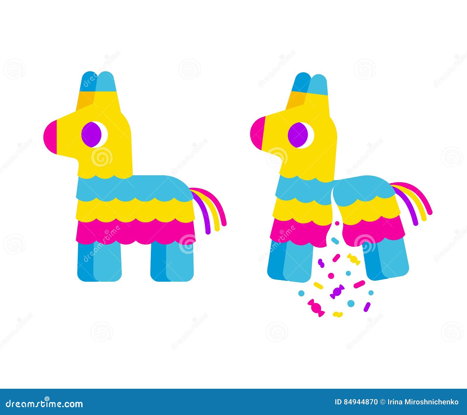 Cartoon Pinata Drawing Set Vector Illustration | CartoonDealer.com ...