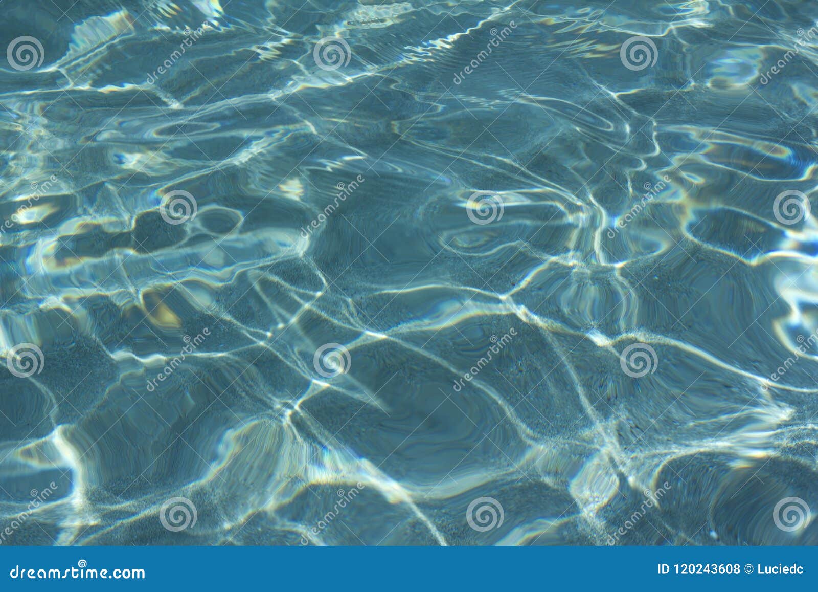 Bright Caustics on Water Surface in Blue Sea Stock Photo - Image of ...