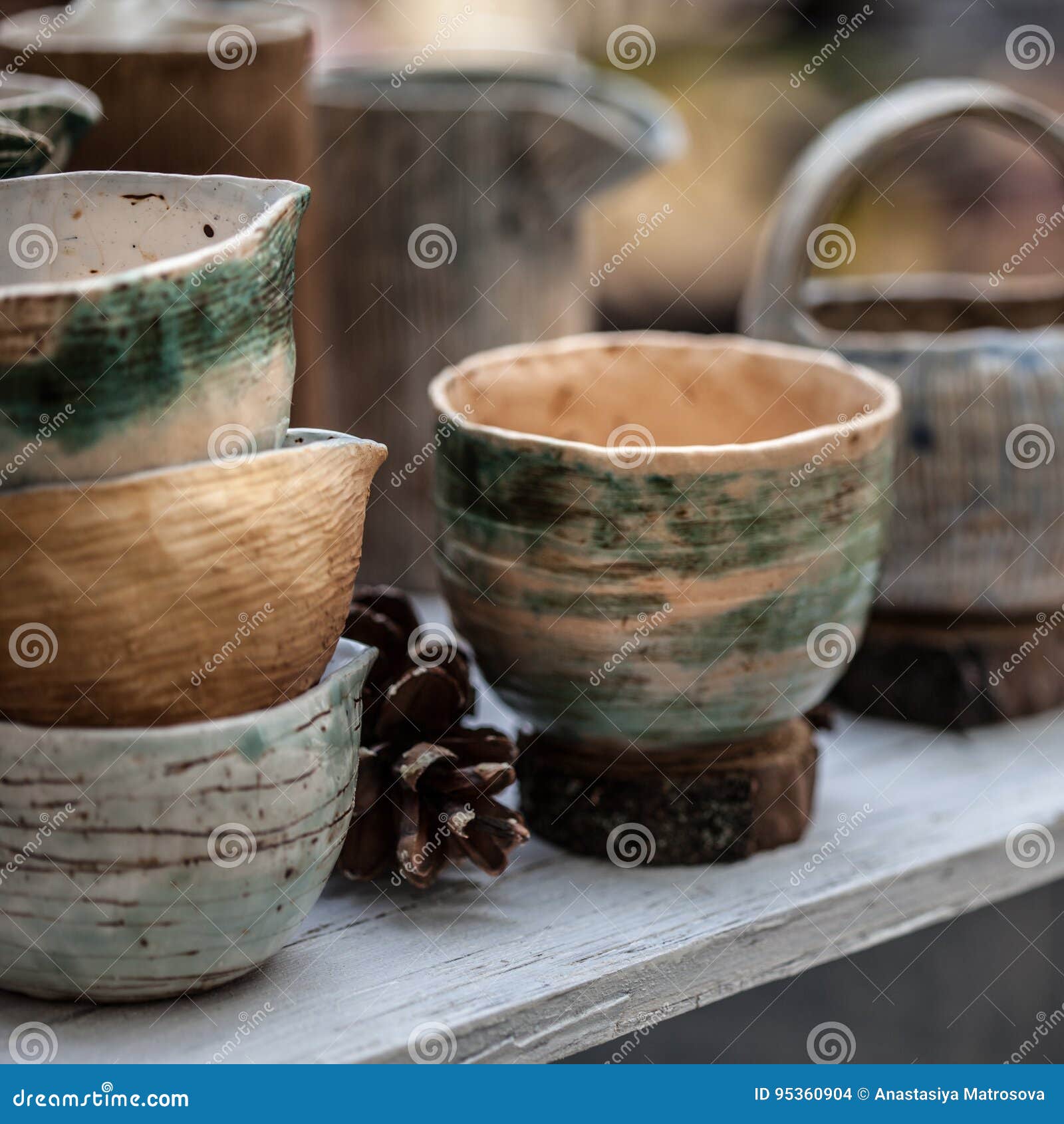 Bright Ceramic Tableware is a Beautiful Ornament. Stock Photo - Image ...