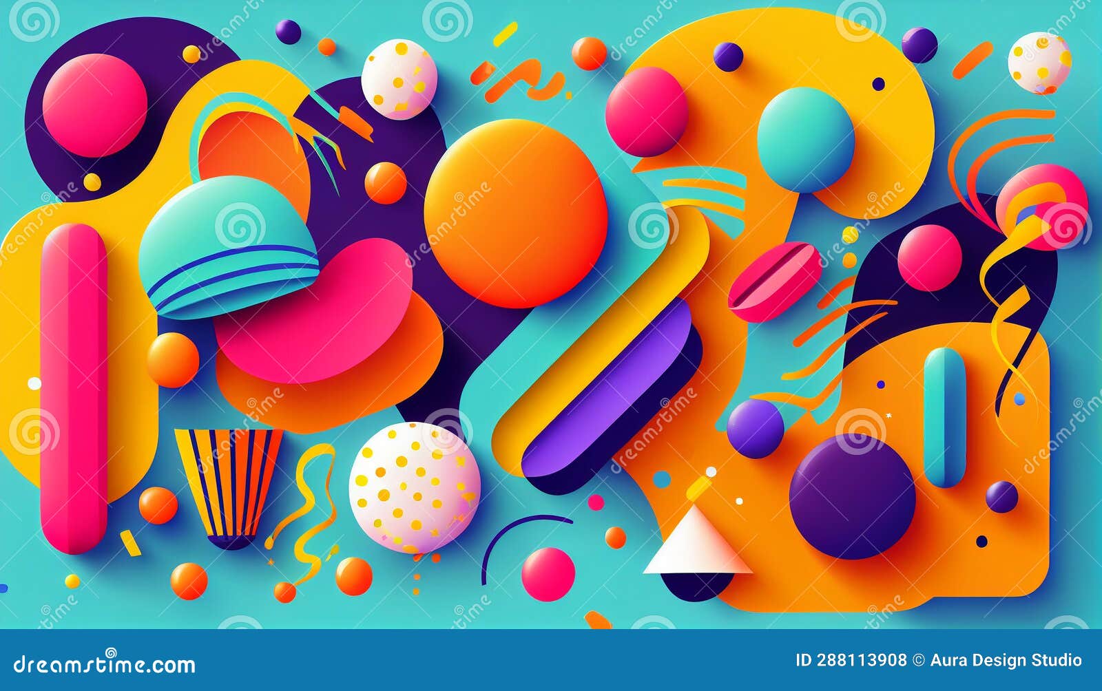 Bright and Cheerful Background with Fun Shape. Generative AI Stock ...
