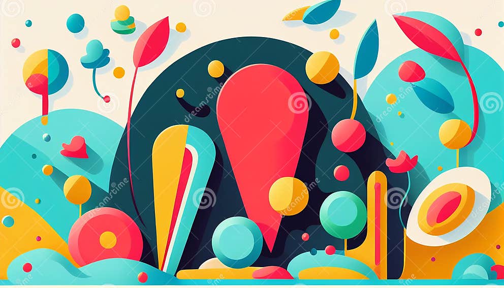 Bright and Cheerful Background with Fun Shape. Generative AI Stock ...