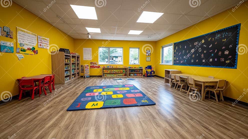 Bright, Cheerful Classroom Designed for Interactive Learning and Play ...