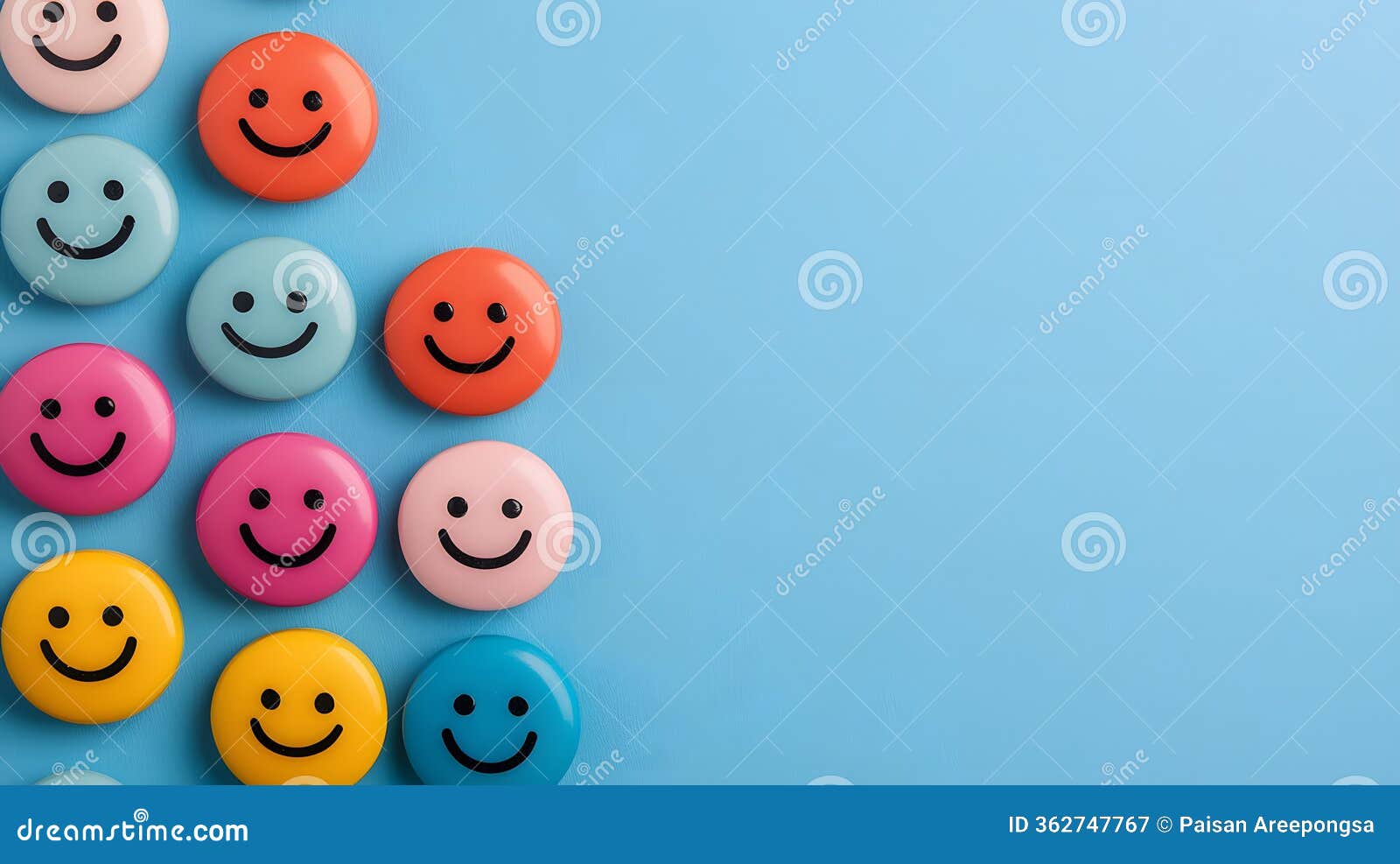 Bright and Cheerful Smiley Faces Representing Customer Satisfaction and ...