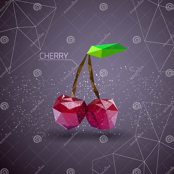 Bright Cherry Polygon . Vector Illustration Stock Vector - Illustration ...