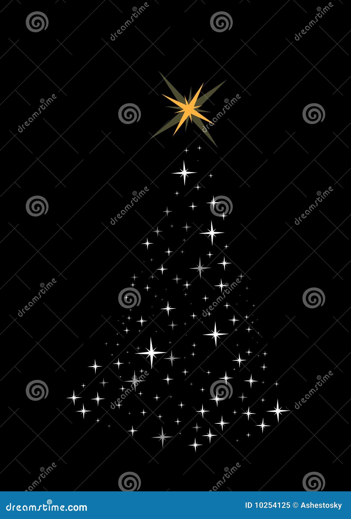 Bright Christmas Tree Made of Stars Stock Vector - Illustration of ...