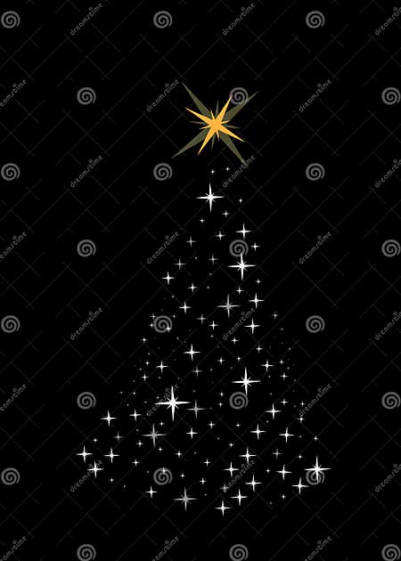 Bright Christmas Tree Made of Stars Stock Vector - Illustration of ...