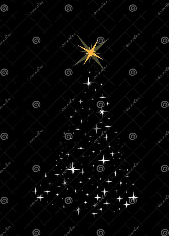 Bright Christmas Tree Made of Stars Stock Vector - Illustration of ...