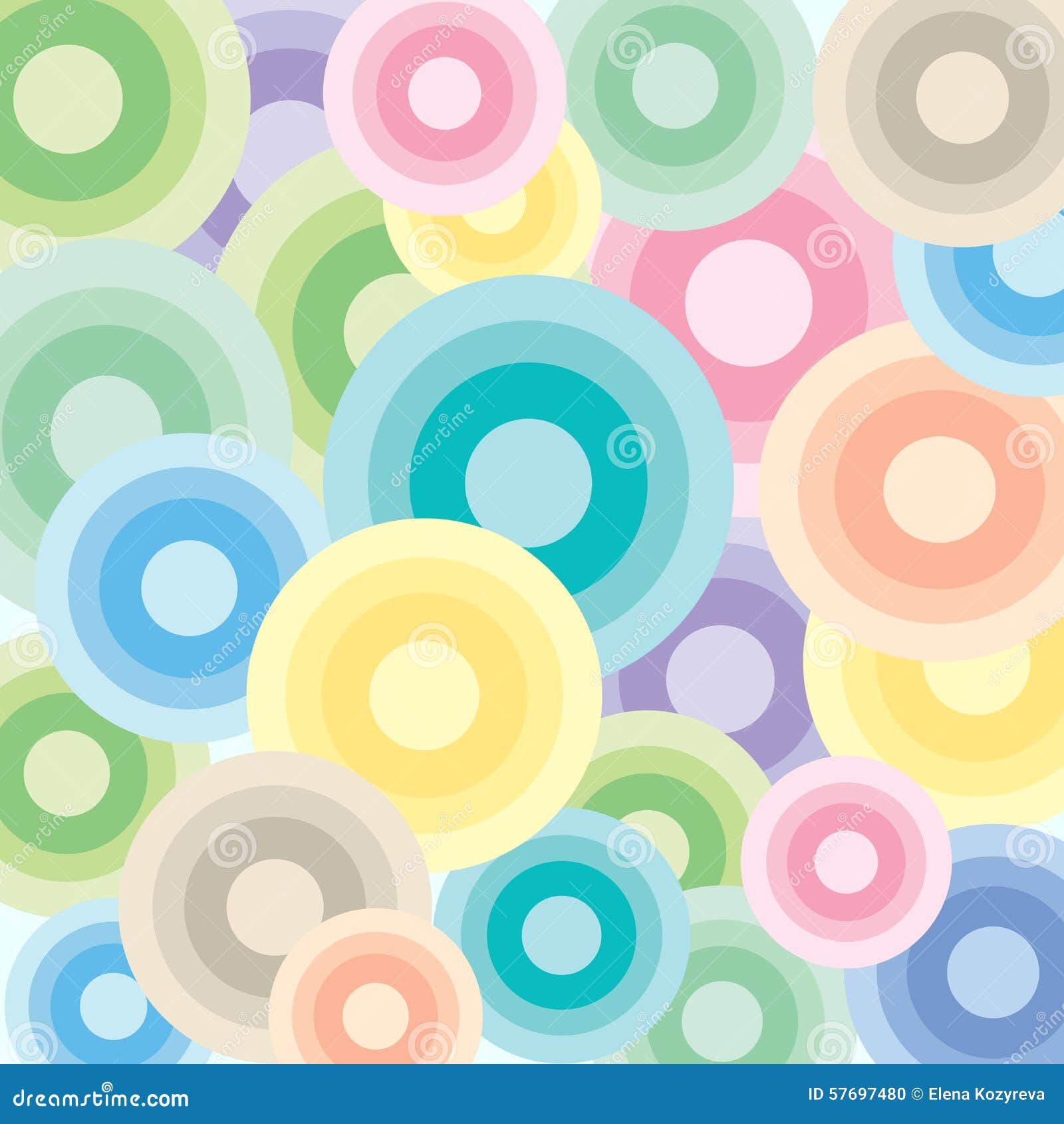 Bright Circles of Pastel Colors Stock Illustration - Illustration of ...