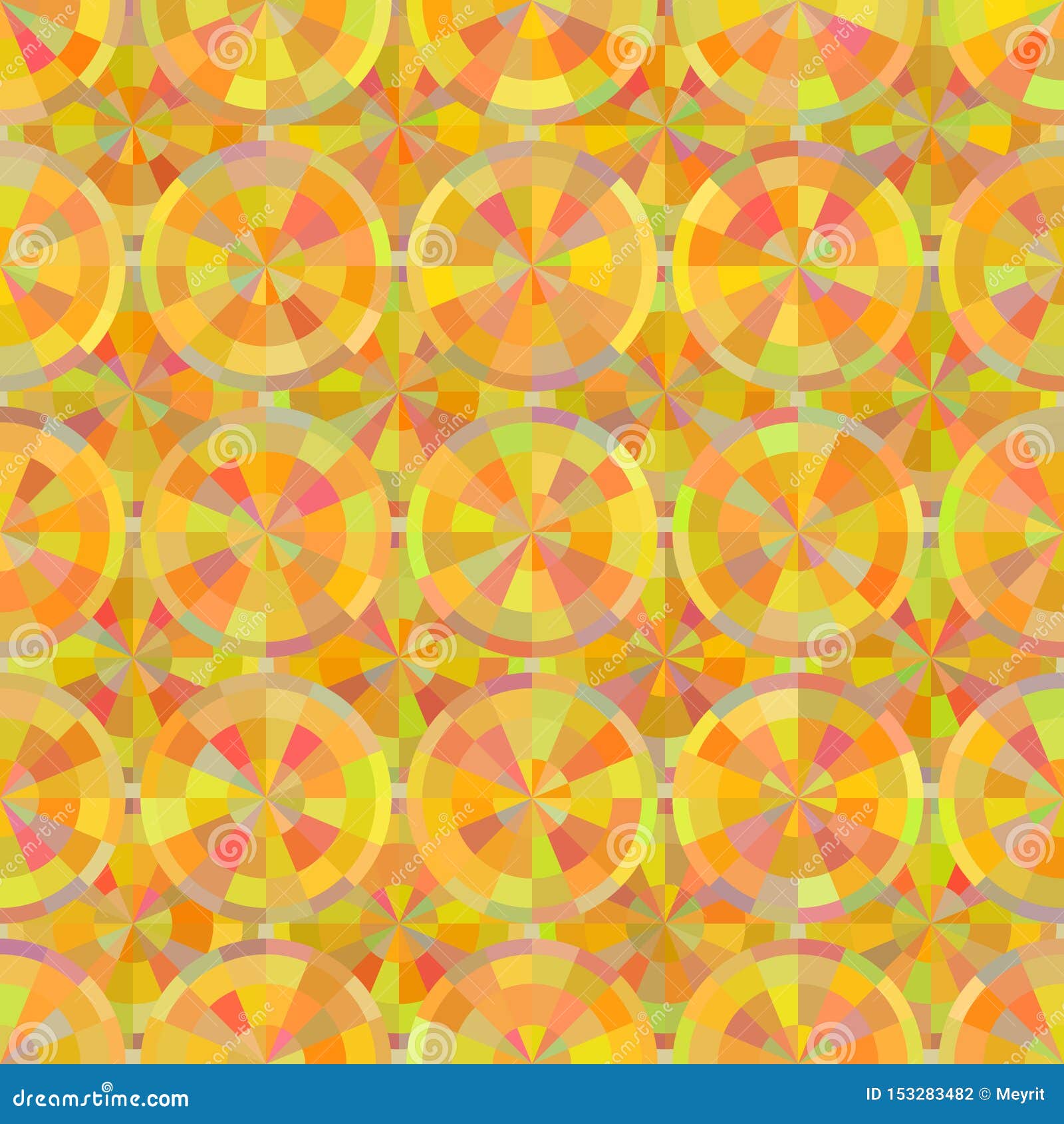 Bright Circular Tiled Vector Seamless Pattern Stock Photo - Image of ...