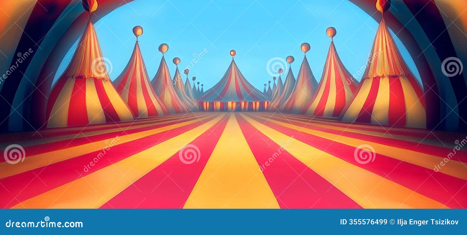 Bright Circus Poster Design With Acrobats, Trained Animals And Text ...