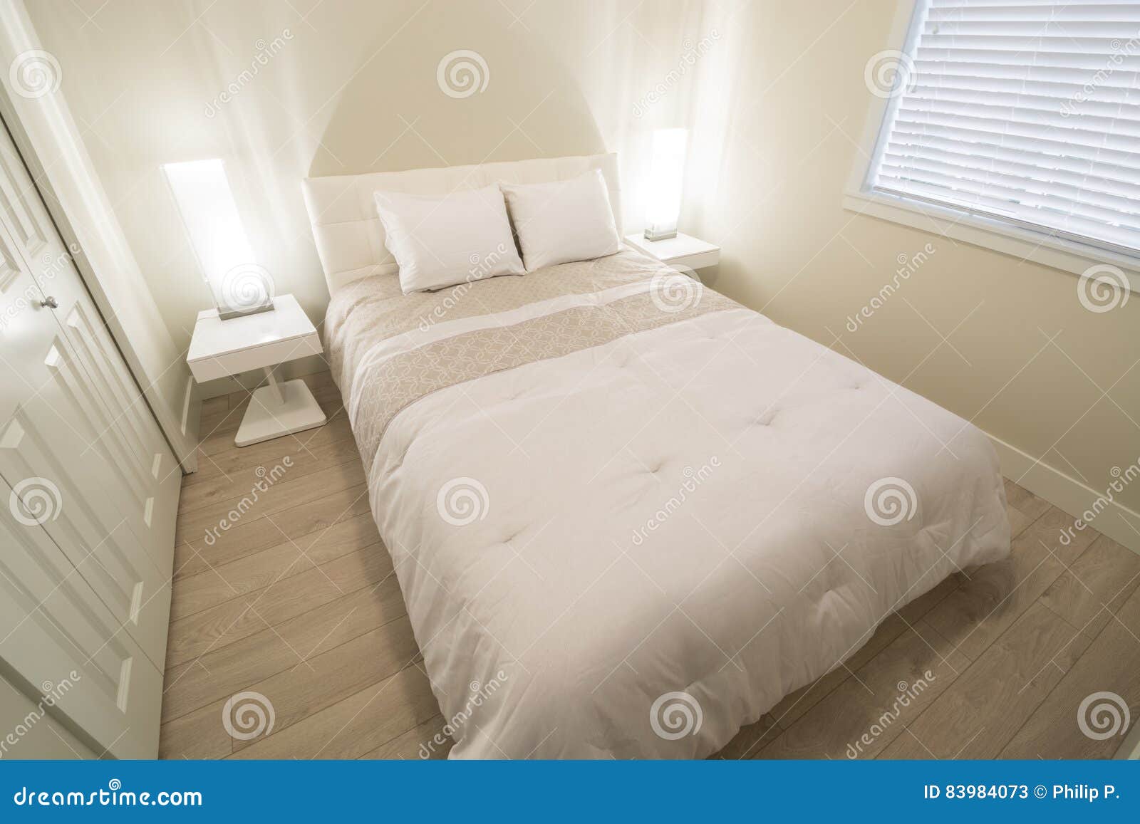Bright and Clean Modern Bedroom Stock Image - Image of contemporary ...
