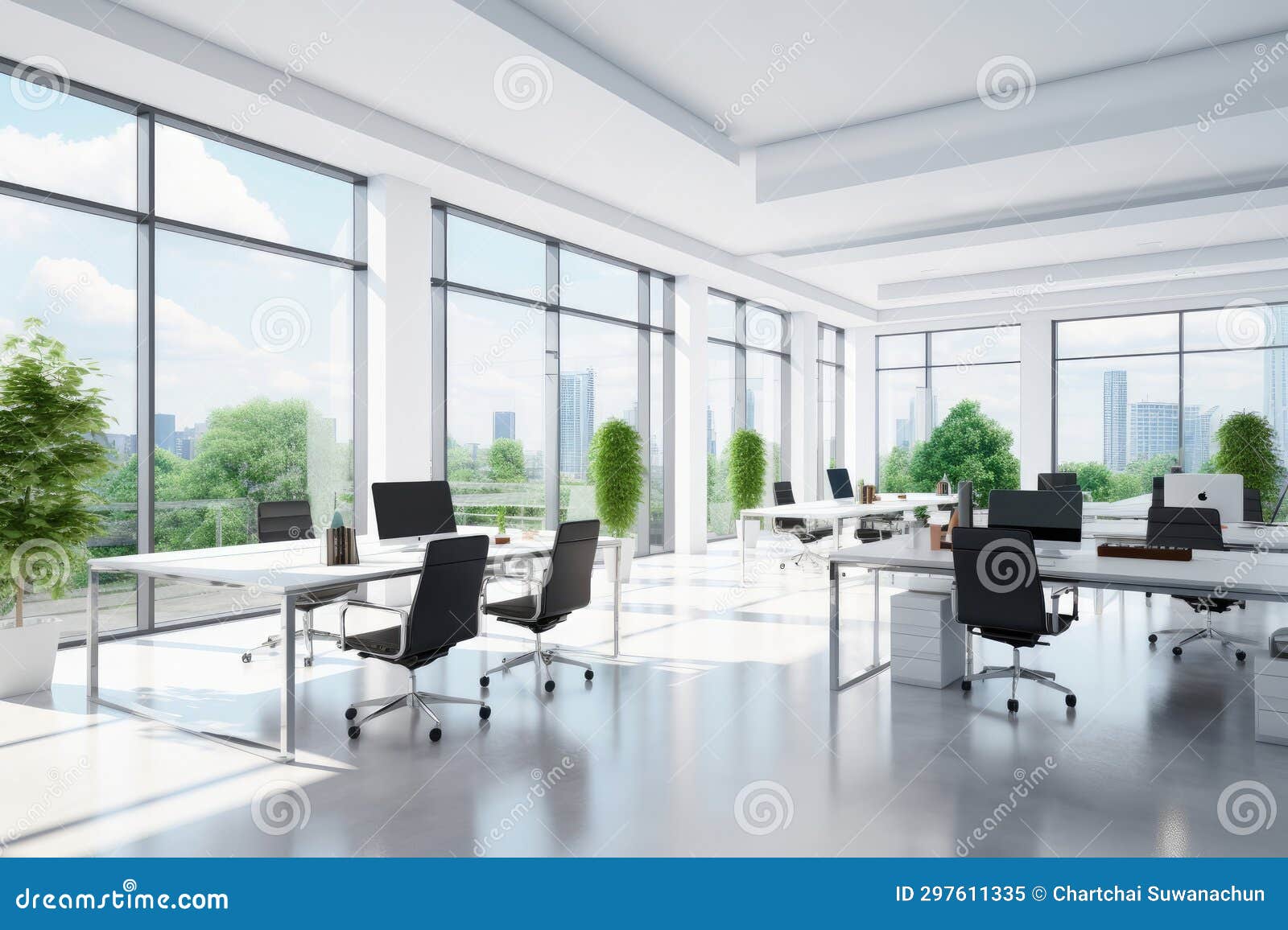 Bright and Clean Office Environment Abstract Background Bright Office ...