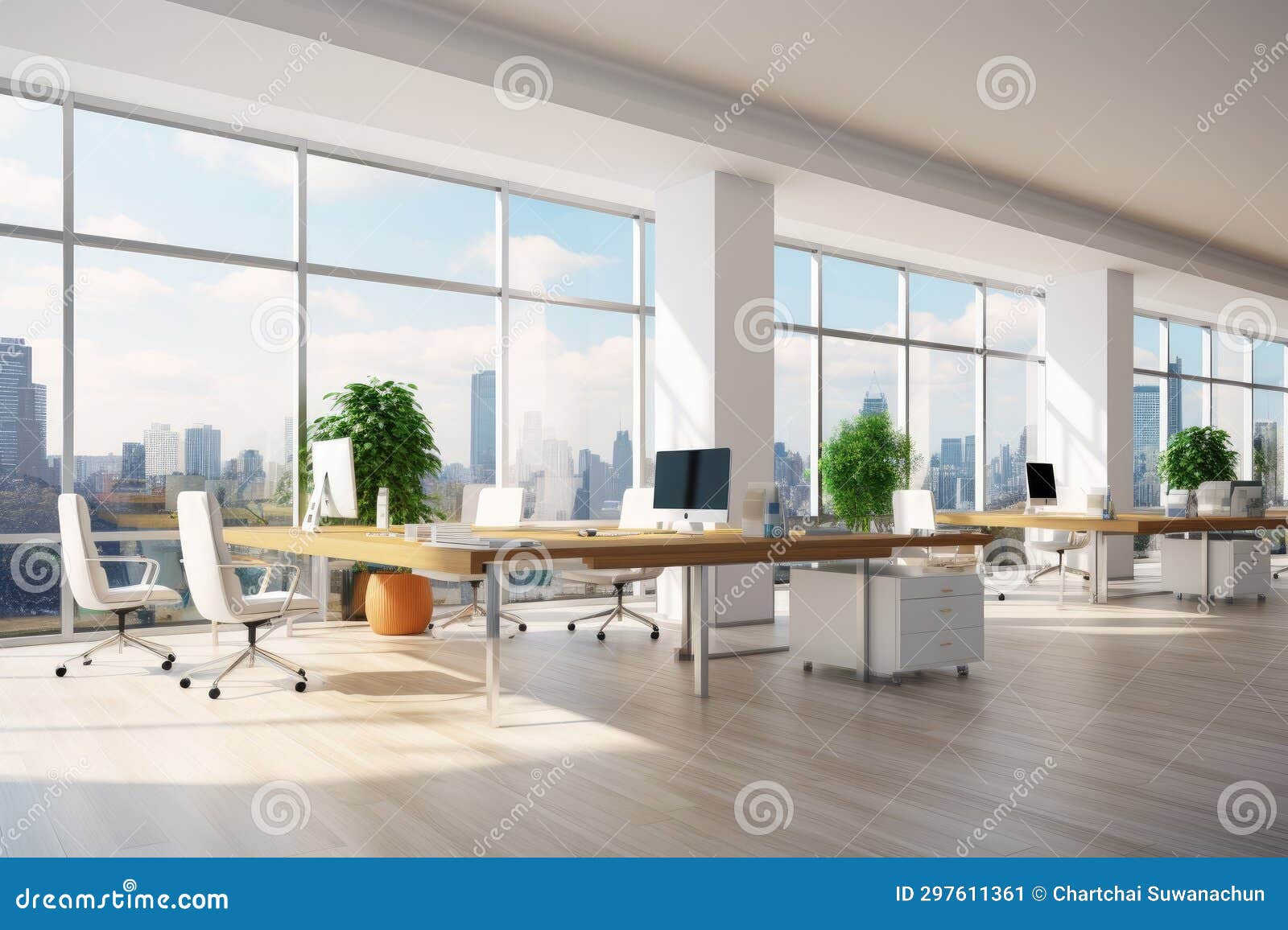 Bright and Clean Office Environment Abstract Background Bright Office ...
