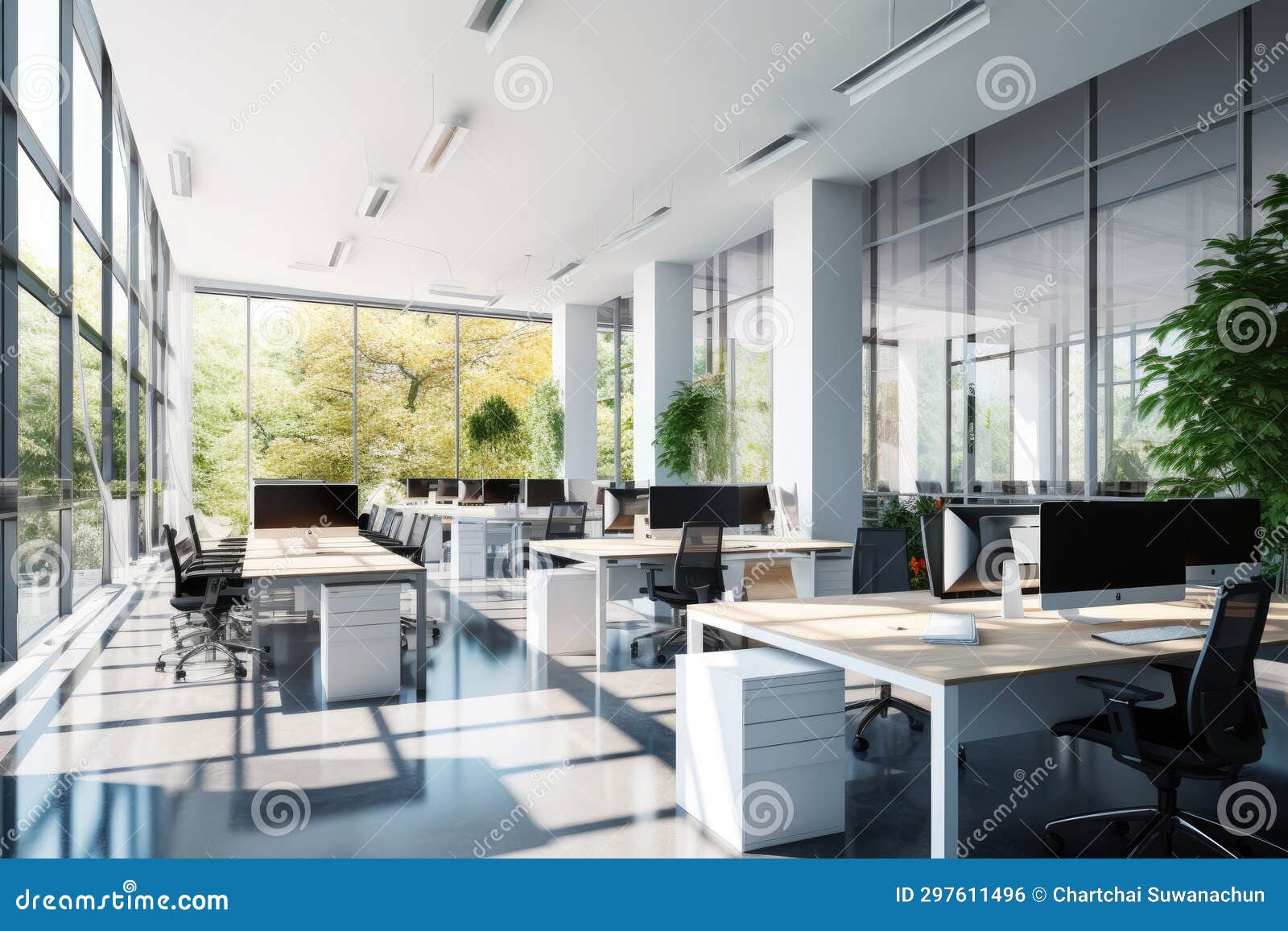 Bright and Clean Office Environment Abstract Background Bright Office ...