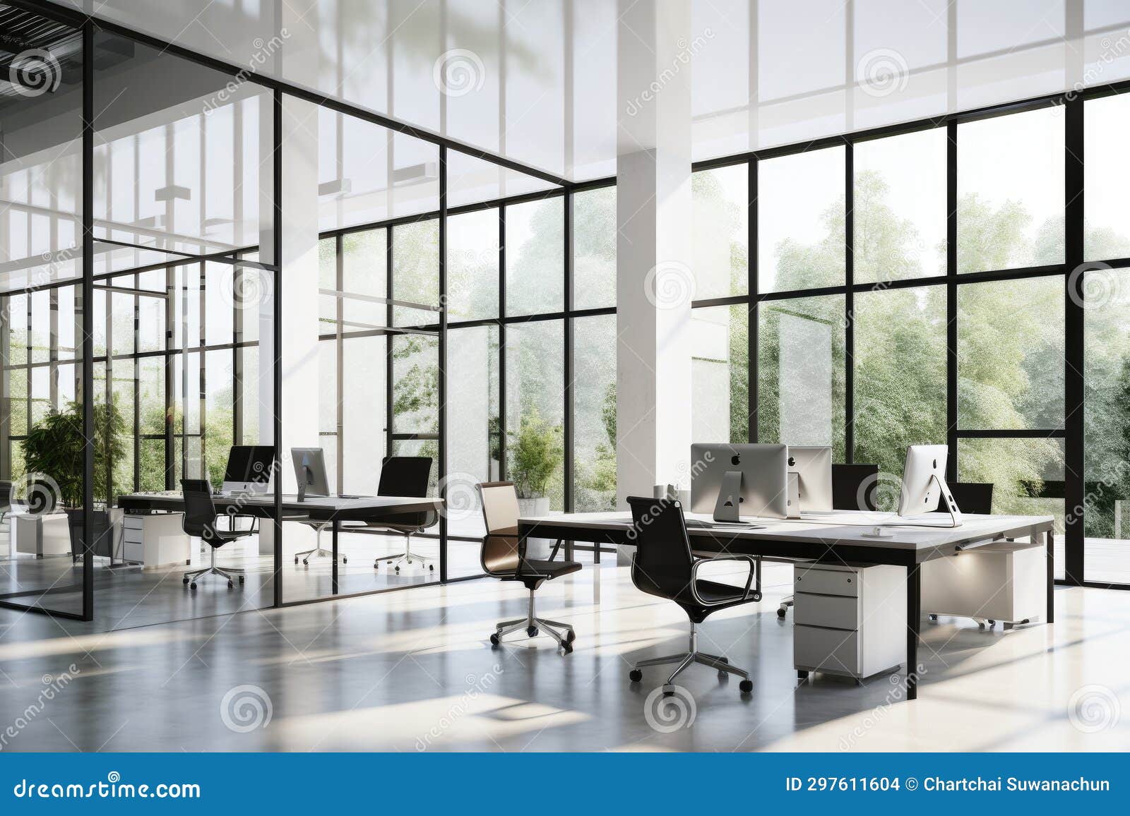 Bright and Clean Office Environment Abstract Background Bright Office ...