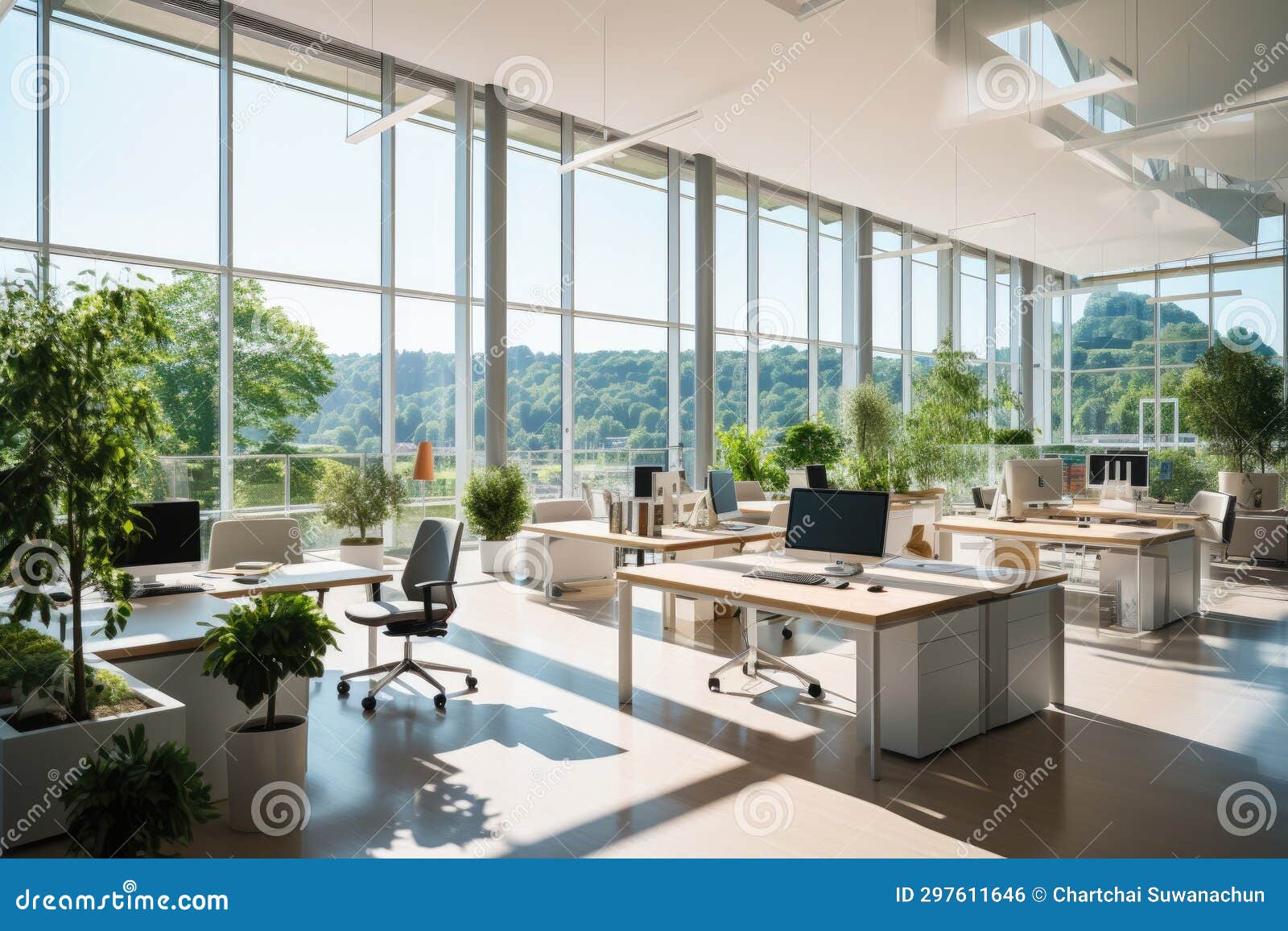 Bright and Clean Office Environment Abstract Background Bright Office ...