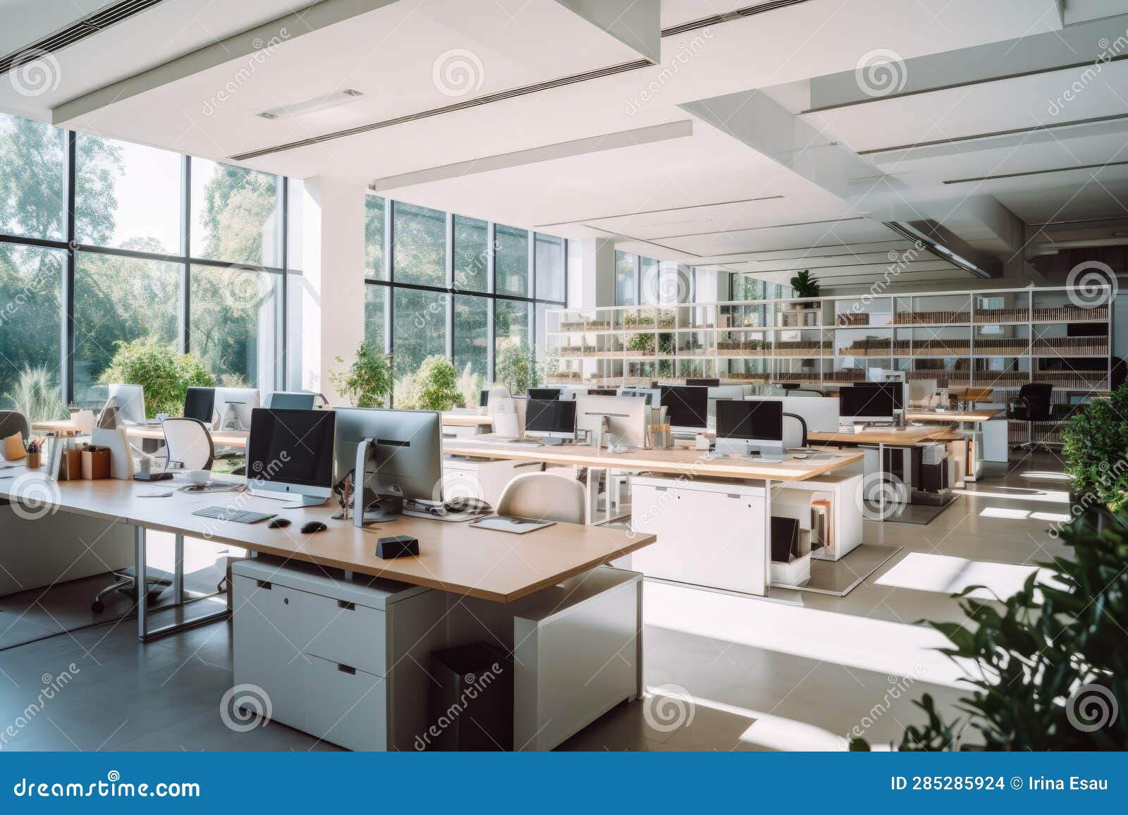 Bright and Clean Office Environment, Abstract Background. Bright Office ...