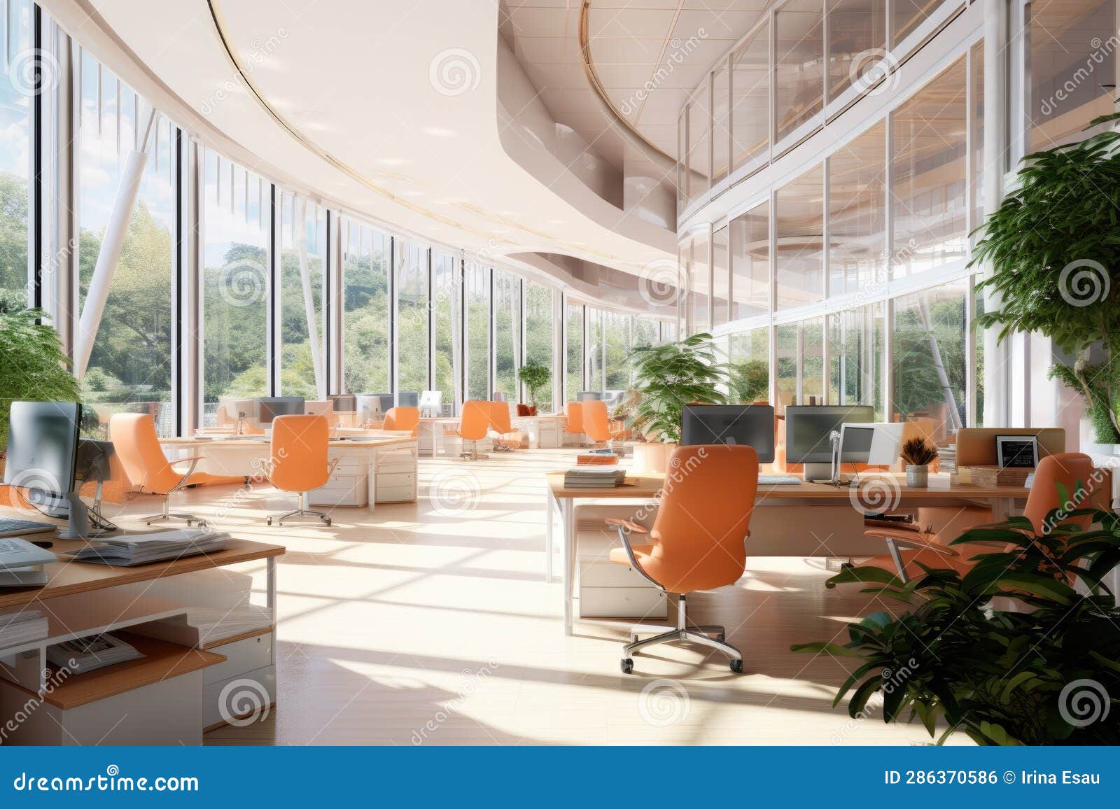 Bright and Clean Office Environment, Abstract Background. Bright Office ...