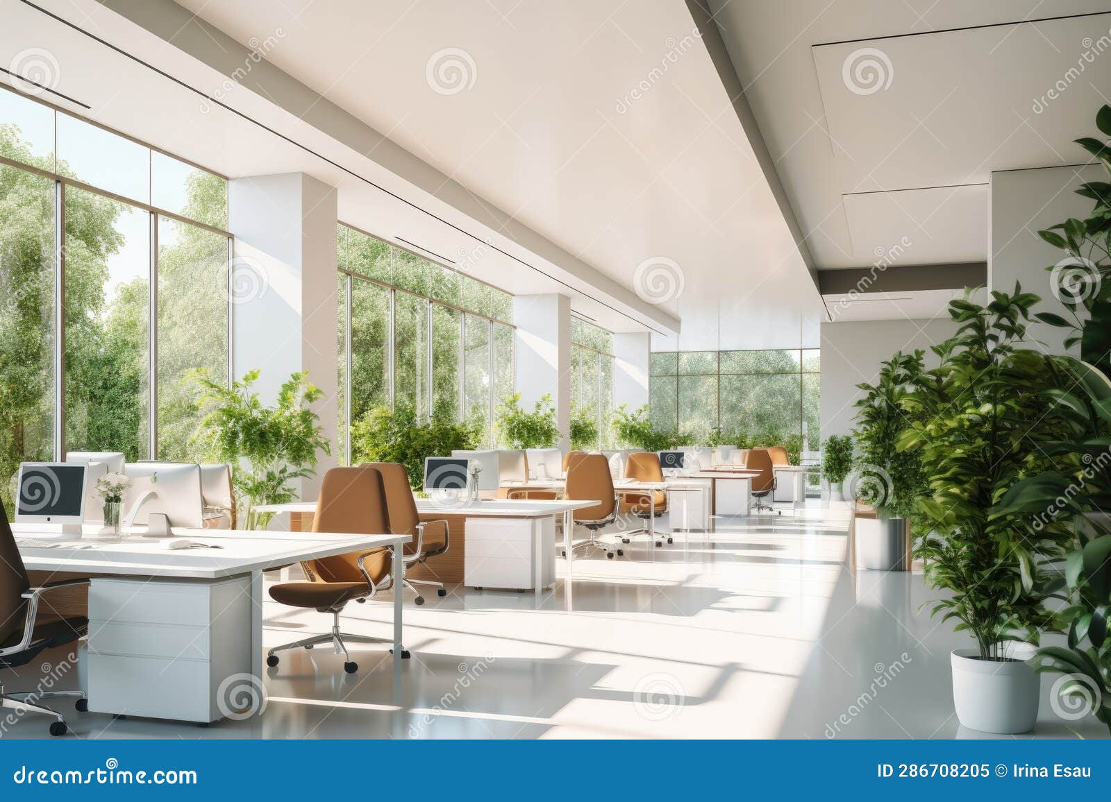 Bright and Clean Office Environment, Abstract Background. Bright Office ...