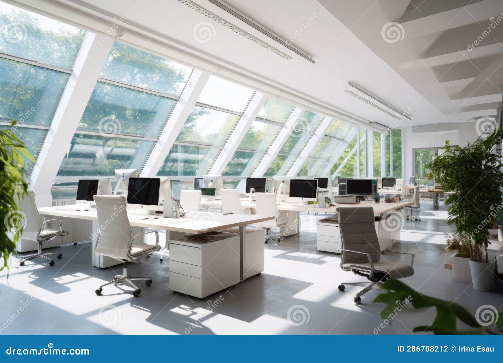 Bright and Clean Office Environment, Abstract Background. Bright Office ...