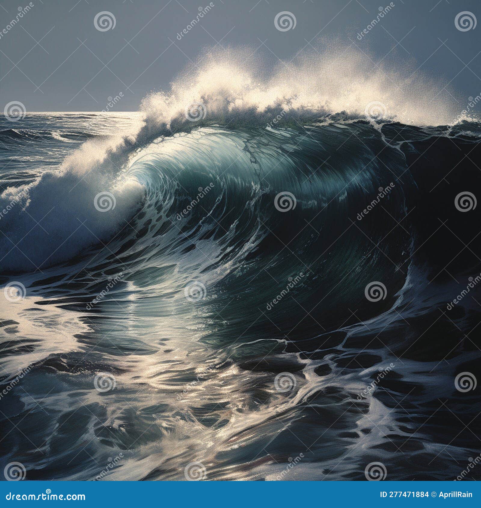 Bright and Clear Sea Wave in the Sunlight Stock Illustration ...