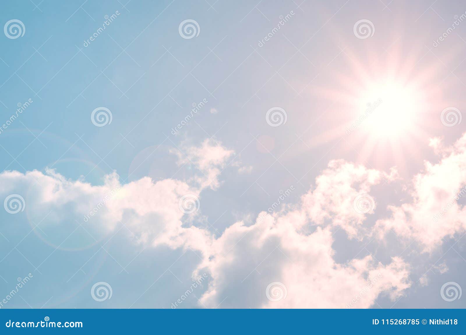 Bright and Clear Sky with Shining Sun. Stock Image - Image of sunlight ...