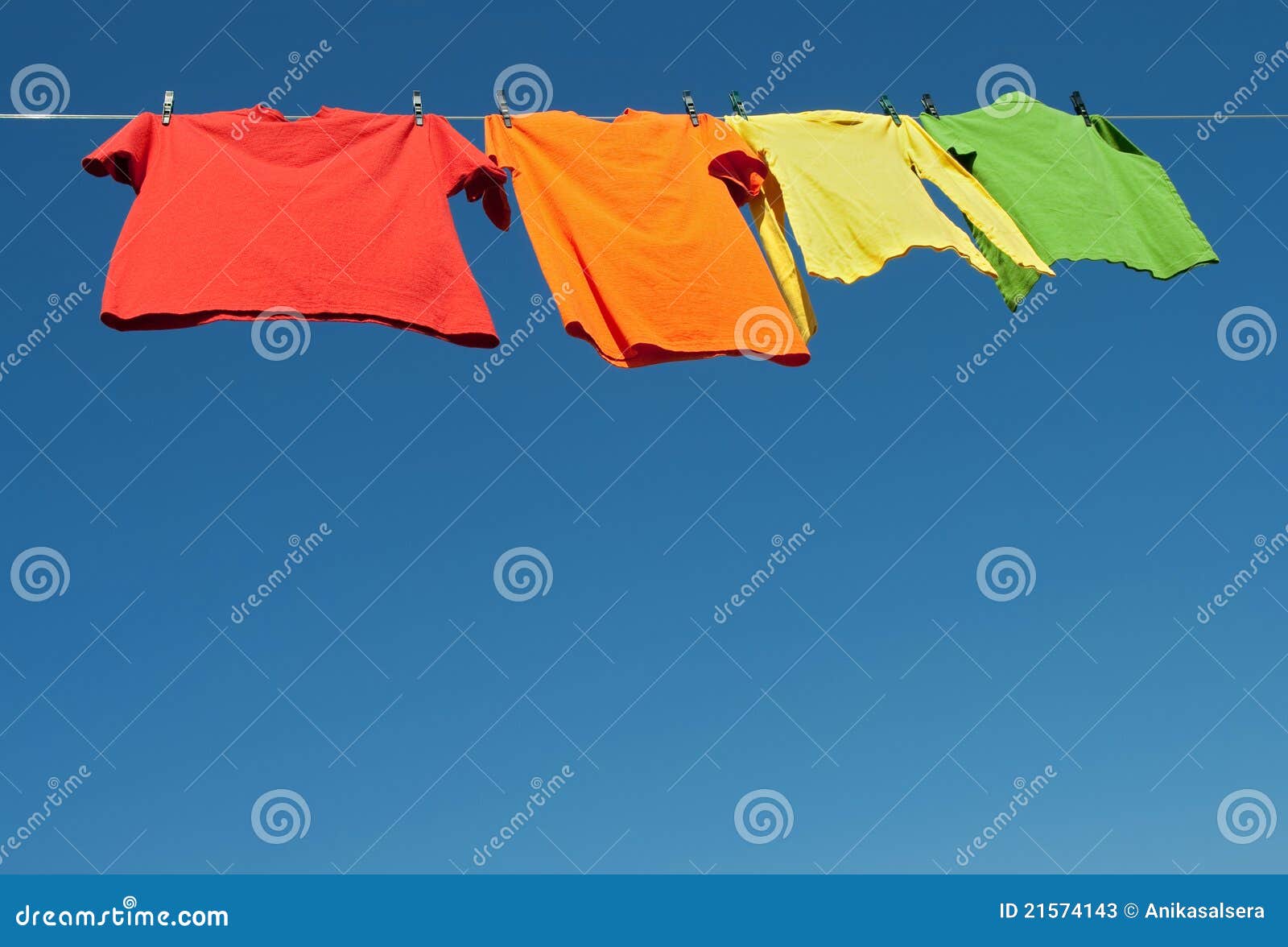 Laundry Line With White Clothes And Green Nature Background. Stock ...