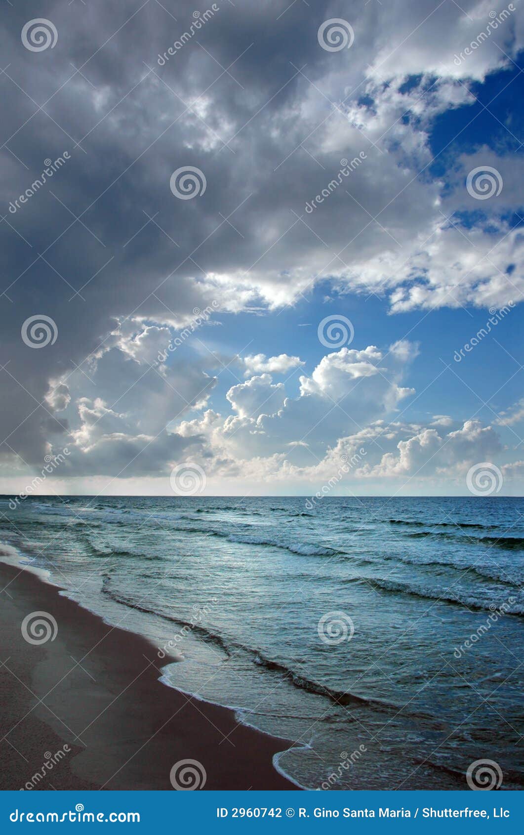 Bright Clouds over a Beach stock photo. Image of pacific - 2960742