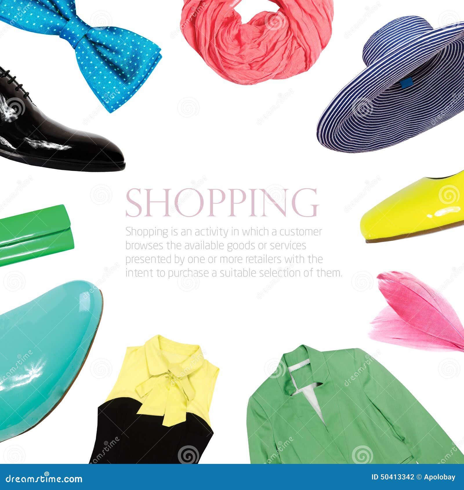 Bright Collage Collection of Summer Clothes Stock Illustration ...