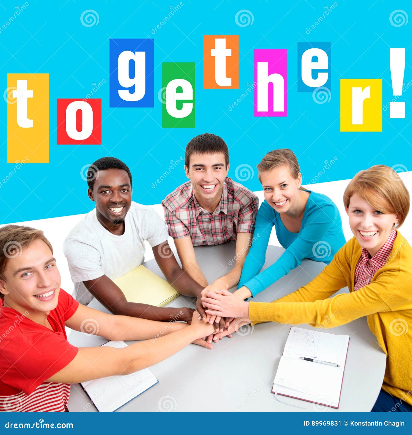 Bright Collage of International Group of Students Stock Image - Image ...