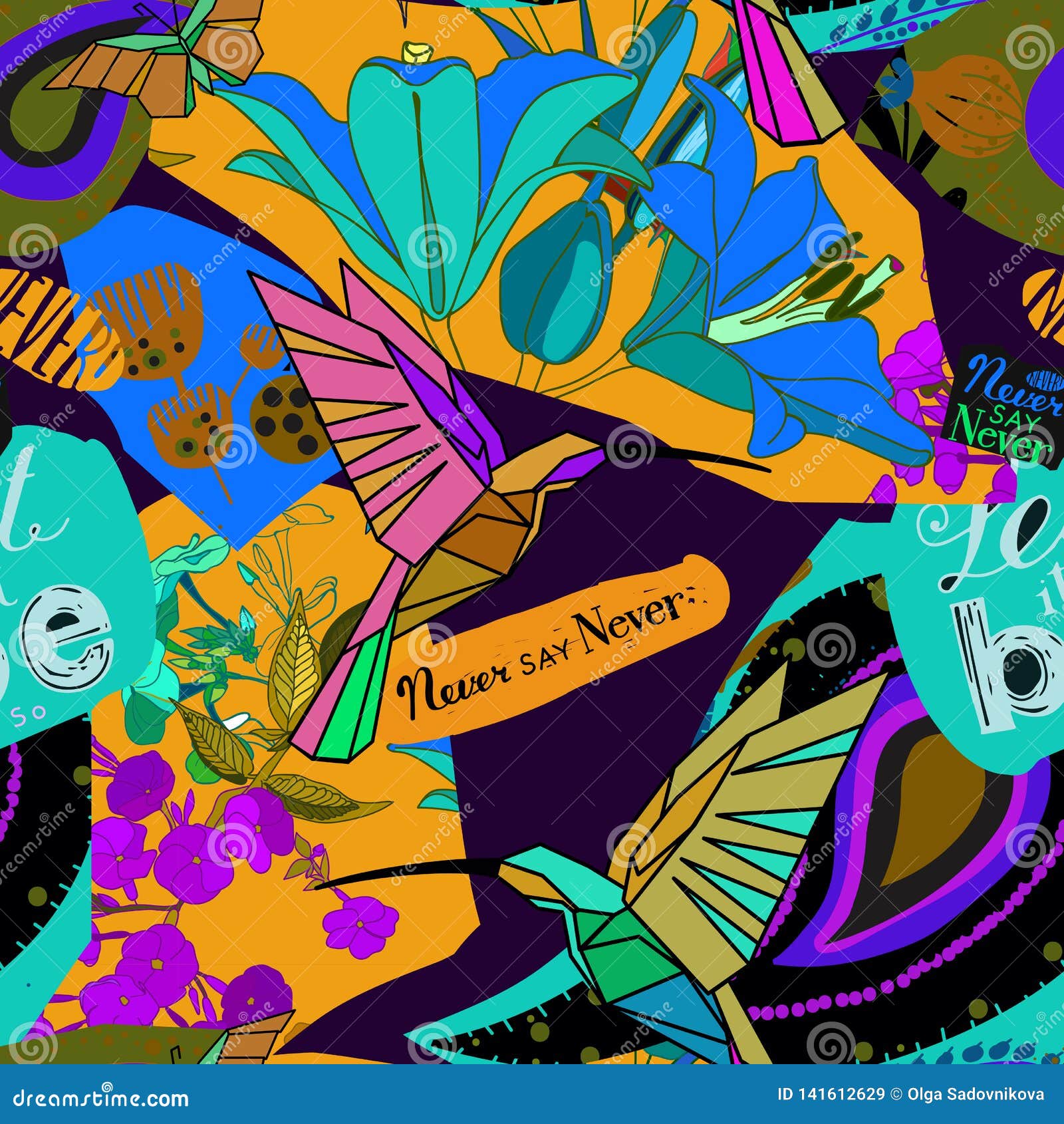 Bright collage stock vector. Illustration of material - 141612629