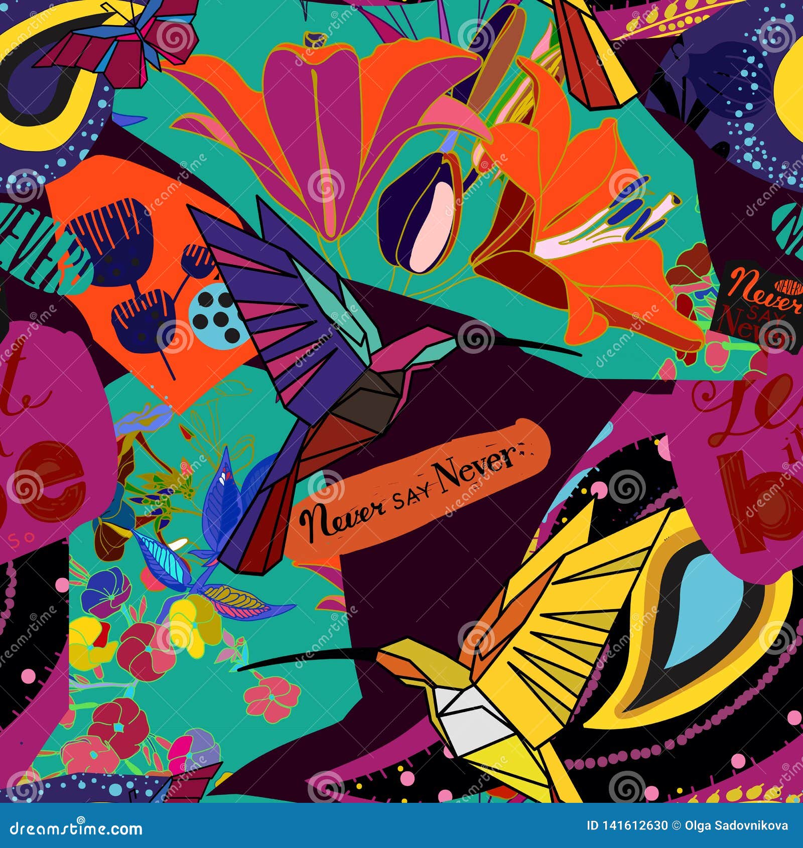 Bright collage stock vector. Illustration of modern - 141612630