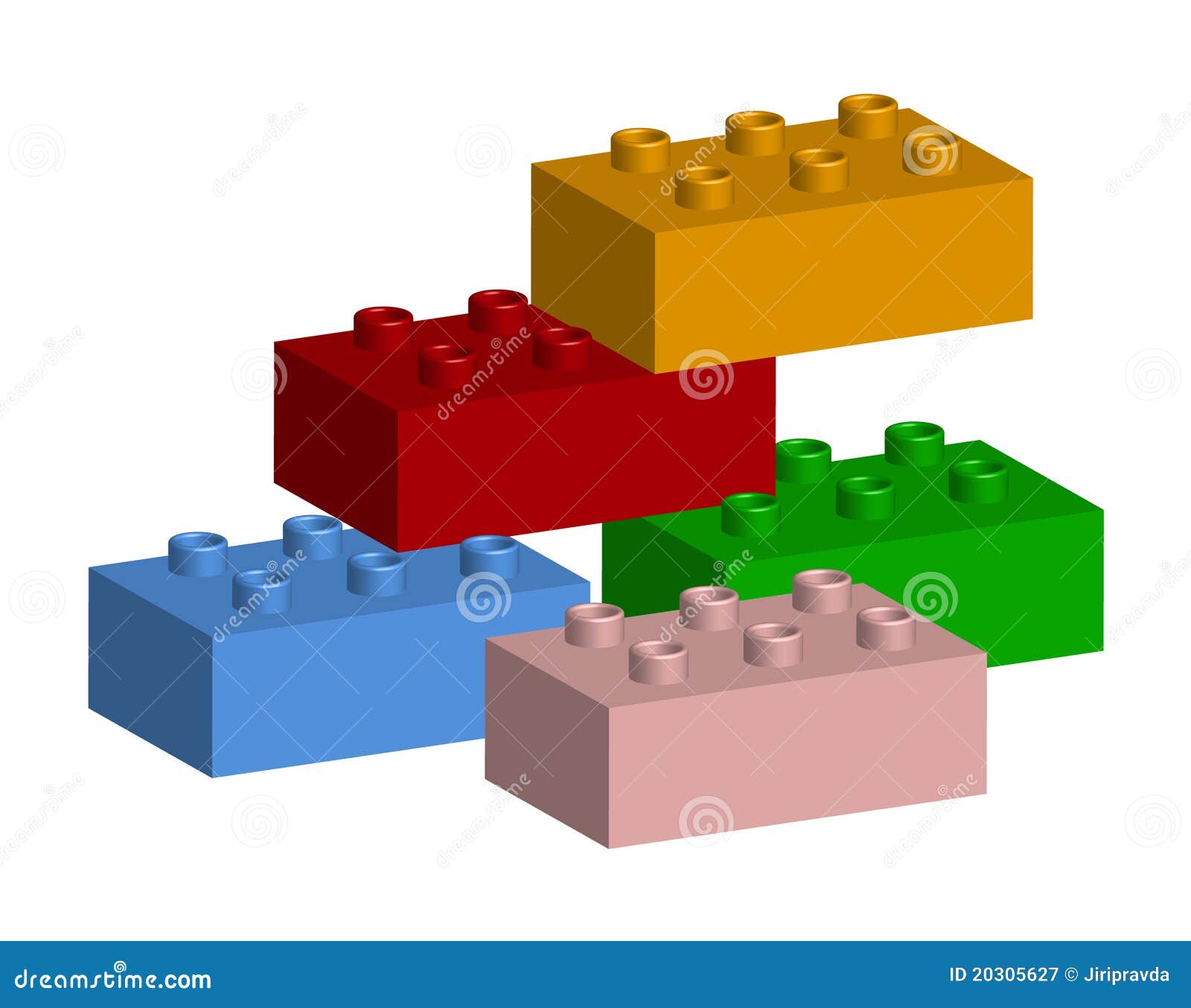 Bright Color Building Blocks Stock Illustration - Illustration of ...