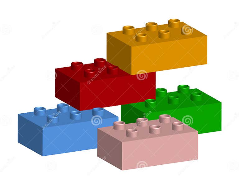 Bright Color Building Blocks Stock Illustration - Illustration of ...