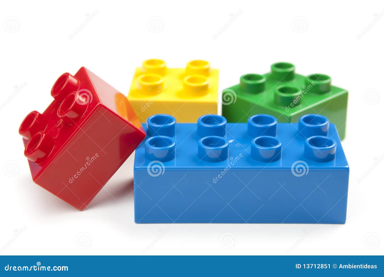 Bright Color Building Blocks Isolated on White Stock Image - Image of ...