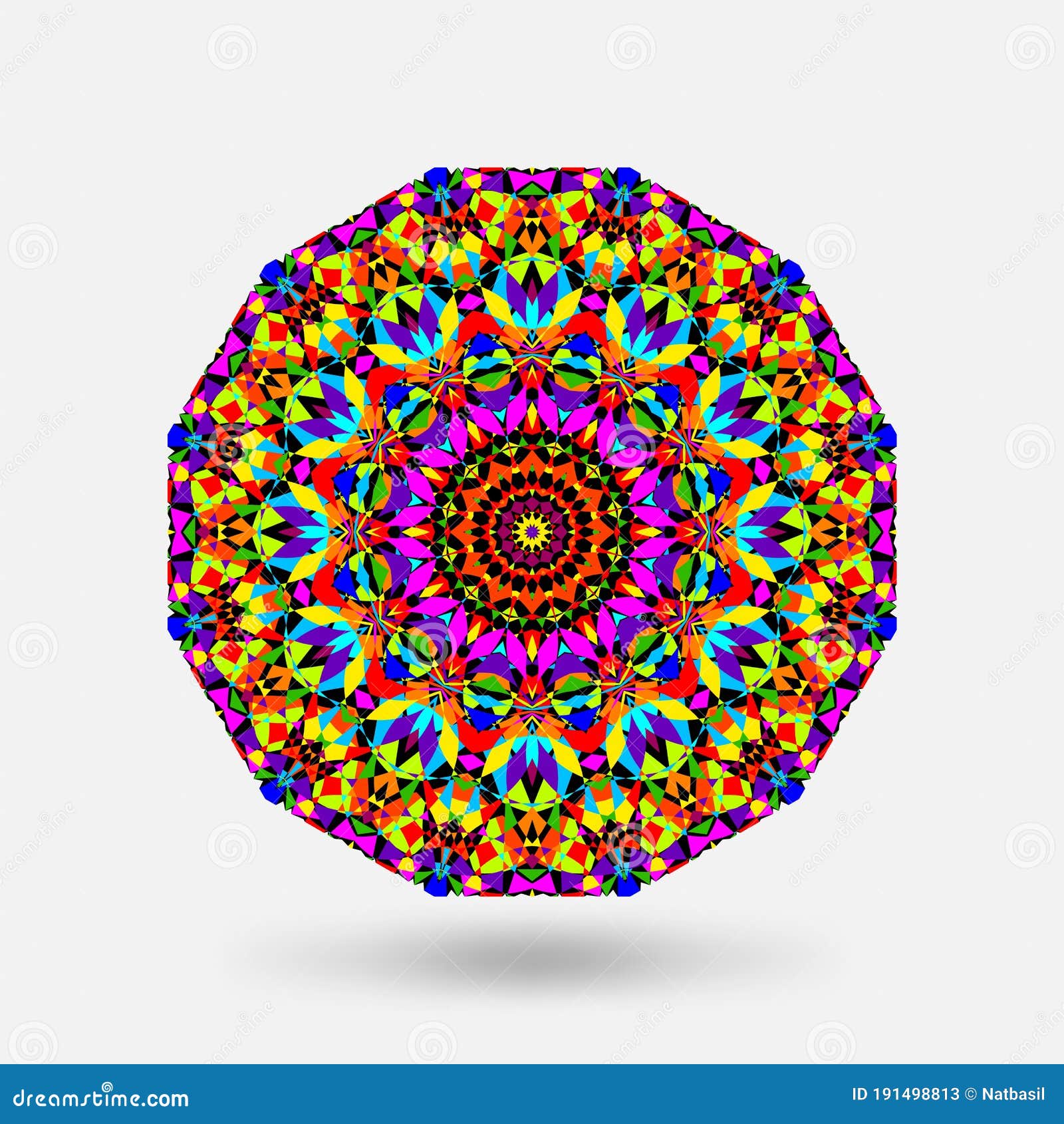 Bright Color Circular Kaleidoscope Pattern Stock Illustration ...