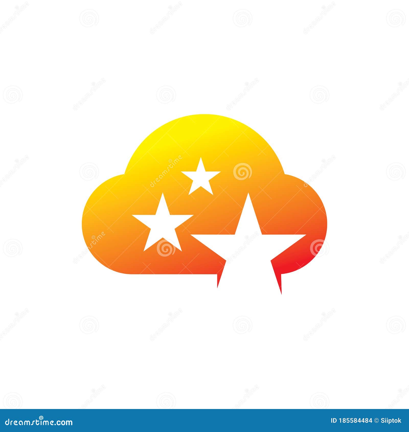 Bright Color Cloud Star Logo Design Stock Illustration - Illustration ...