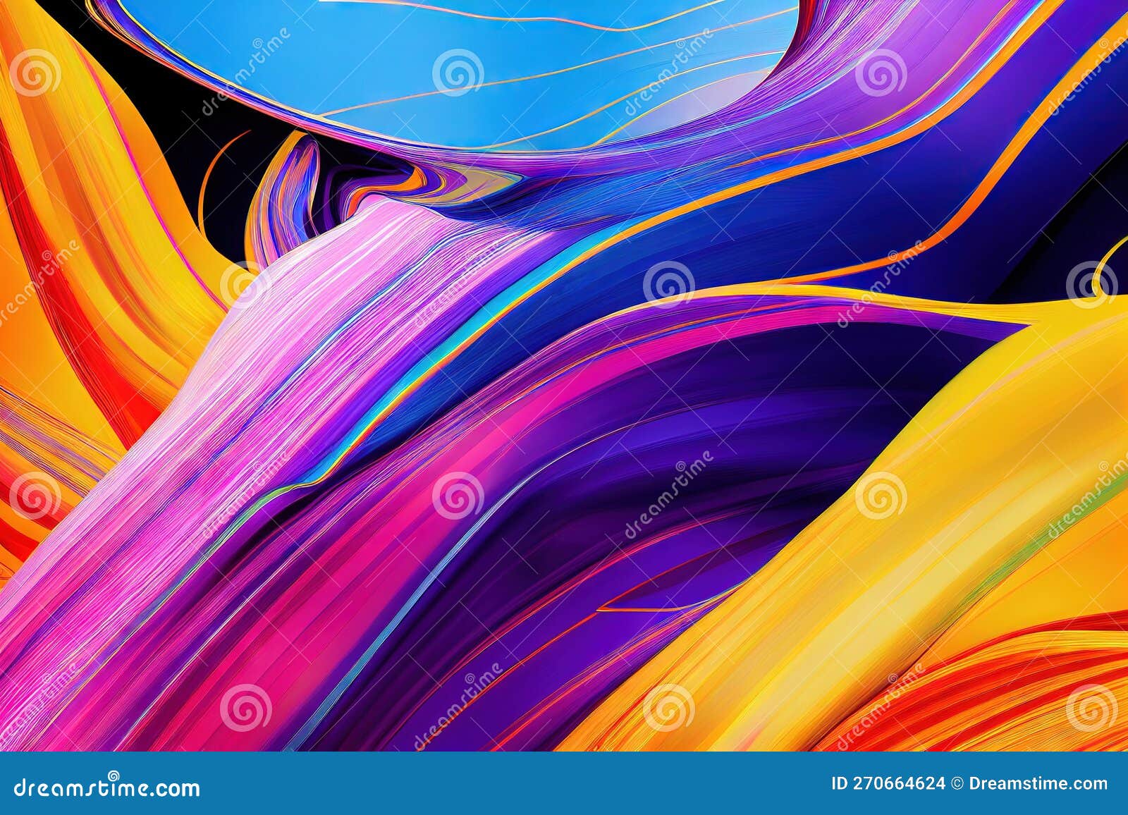Bright Color Forms Mixed with Each Other, Digital 3d Illustration for ...